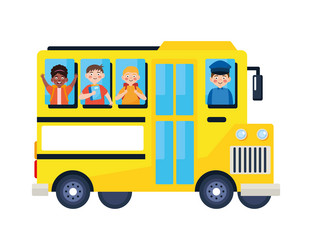Students bus travel Royalty Free Vector Image - VectorStock
