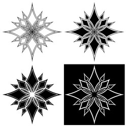 Stylized elegant gothic stars or snowflakes Vector Image