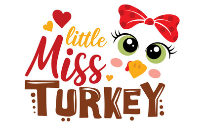Sweet little miss turkey Royalty Free Vector Image