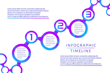 Futuristic infographic timeline template with 3 Vector Image