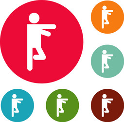 Stick figure stickman icons circle set Royalty Free Vector