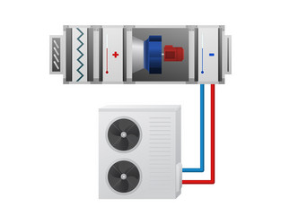 Air handler with heating cooling unit Royalty Free Vector