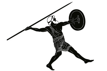 Ancient greek warrior Royalty Free Vector Image