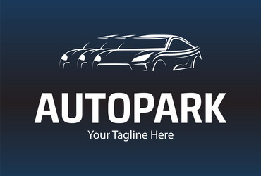 Creative modern autopark logo parking sign car Vector Image