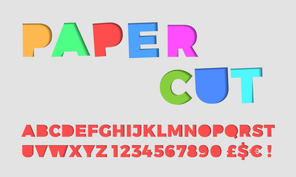 Paper cut typography Royalty Free Vector Image