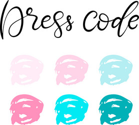 Wedding dress code color palette Royalty Free Vector Image