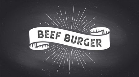 Breakfast ribbon banner Royalty Free Vector Image