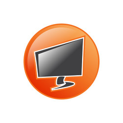 Computer desktop pc logo design icon Royalty Free Vector