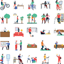 Couple daily life routine family everyday Vector Image