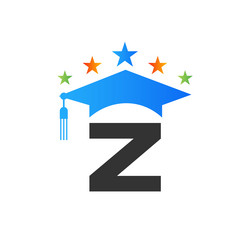 Letter z education logo concept with open book Vector Image