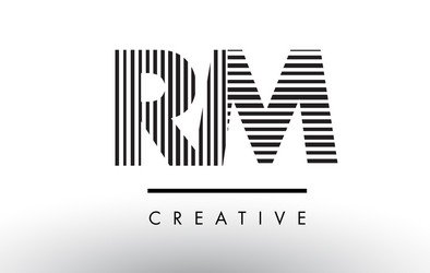 Creative white letters rm r m logo with leading Vector Image