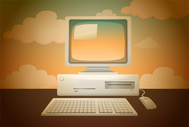 Old computer Royalty Free Vector Image - VectorStock