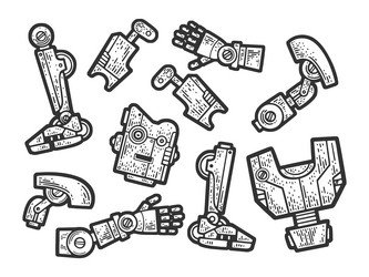 Robot parts Royalty Free Vector Image - VectorStock