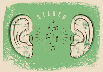 Ears with music notes music poster Royalty Free Vector Image