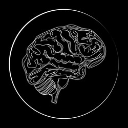 Black human brain medical line art icon Royalty Free Vector