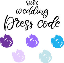 Wedding dress code color palette Royalty Free Vector Image