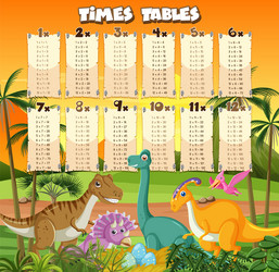 Times tables with cute animals Royalty Free Vector Image