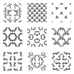 Seamless abstract patterns set of monochrome Vector Image