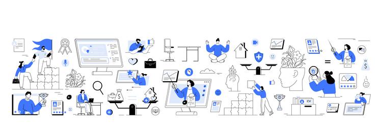 Workplace wellness talent recruitment employee Vector Image