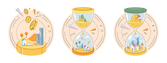 Time and money deferred payment financial system Vector Image