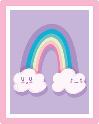 Cute frame rainbow picture decoration Royalty Free Vector