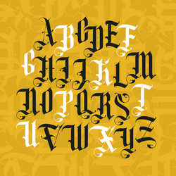 Gothic font full set of capital letters and small Vector Image