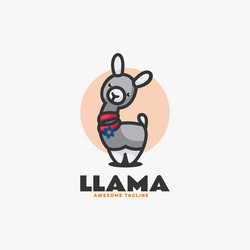 Logo llama mascot cartoon style Royalty Free Vector Image
