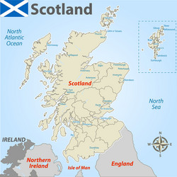 Map scotland with districts Royalty Free Vector Image