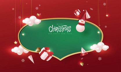 Merry christmas sign banner frame Royalty Free Vector Image