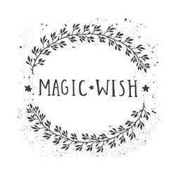 Text magic wish Royalty Free Vector Image - VectorStock