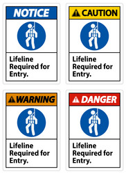 Warning confined space sign lifeline required Vector Image
