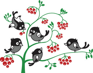 Birds on a tree Royalty Free Vector Image - VectorStock