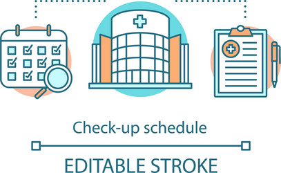 Annual check up panel concept icon Royalty Free Vector Image
