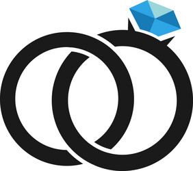 Wedding ring icon logo design template isolated Vector Image