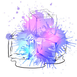 Hand drawn ice cubes Royalty Free Vector Image