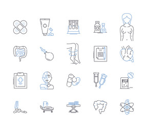 Psychiatric hospital line icons collection Vector Image