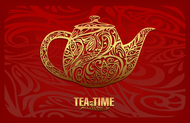 Tea time template Royalty Free Vector Image - VectorStock