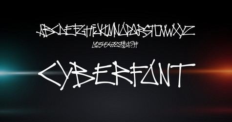 Cyber style font alphabet Royalty Free Vector Image