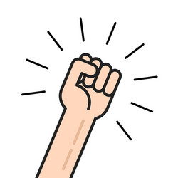 Rebel clenched raised male fist hand fight rights Vector Image