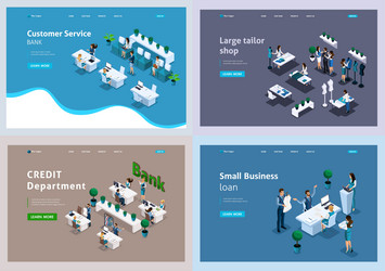 Isometrics set of business icons diagram Vector Image