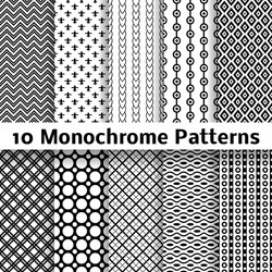 Monochrome tile patterns Royalty Free Vector Image