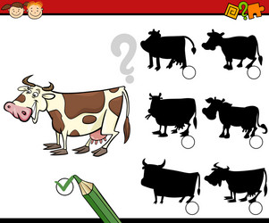 Preschool shadow game with kids Royalty Free Vector Image