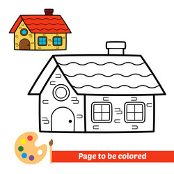 Coloring book for kids house Royalty Free Vector Image