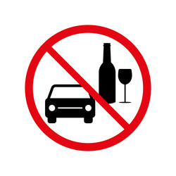 Drunk driving sign on white background Royalty Free Vector