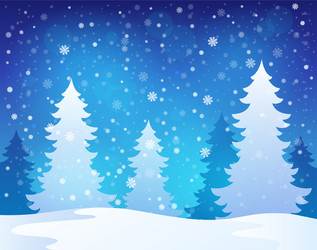 Winter tree theme image 2 Royalty Free Vector Image