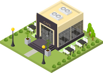 Isometric cafe Royalty Free Vector Image - VectorStock