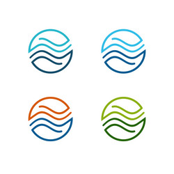 Circle water flow logo template Royalty Free Vector Image