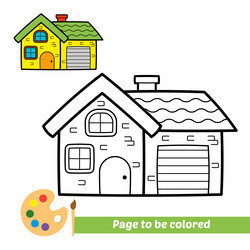 Coloring book for kids house Royalty Free Vector Image