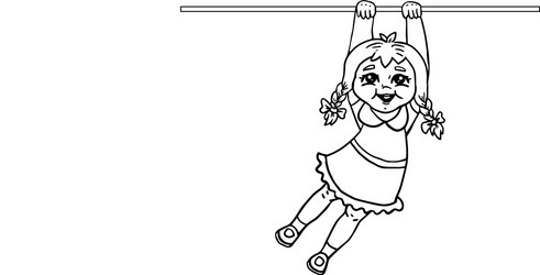 Girl Hanging Upside Down Drawing