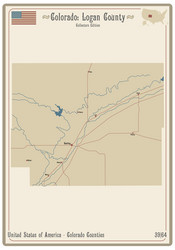 Map of logan county in arkansas usa Royalty Free Vector